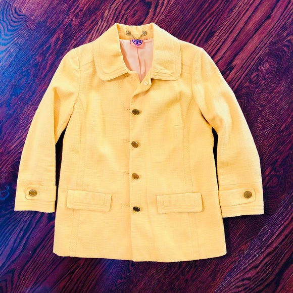 Tory Burch | Jackets & Coats | Tory Burch Jacket Yellow Cotton | Poshmark
